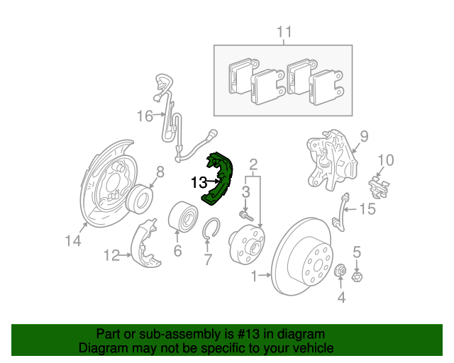 46550-44010 - Parking Brake Shoe 1995-2010 Lexus | AutoNationParts.com