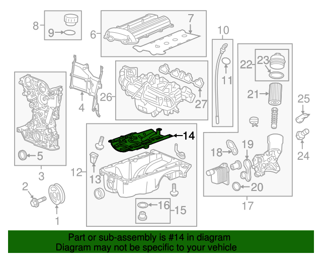2011-2021 GM Oil Pan Baffle 55565434 GM | GMPartsDirect.com