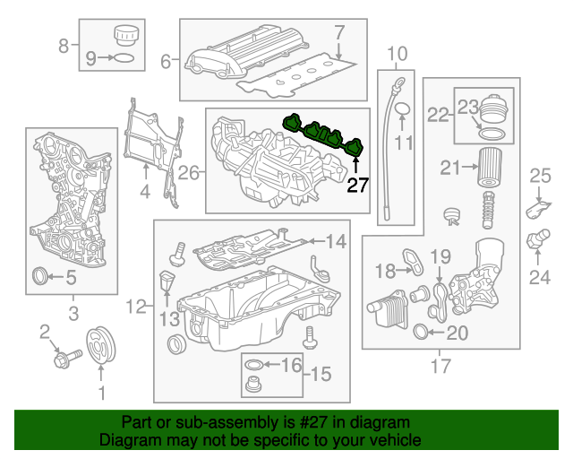 2011-2021 GM Engine Intake Manifold Seal 55566664 GM | GMPartsDirect.com