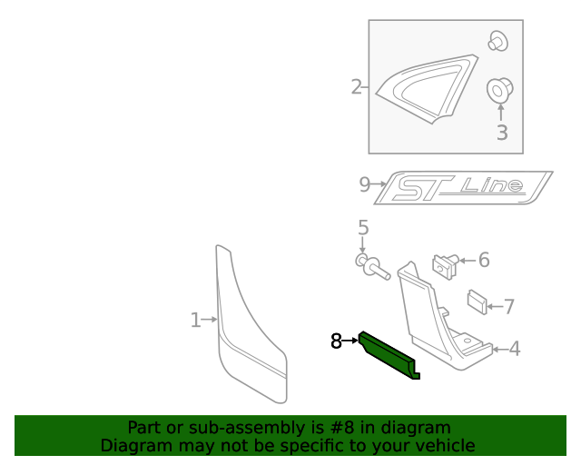 2019-2021 Ford Edge Insert - Driver's Side (LH) GT4Z-16A039-AA ...