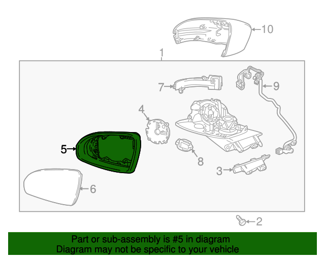 26680887 GM Passenger Side Rearview Mirror Housing Bezel | GM Parts Store