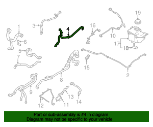 T4A2960 - Radiator Coolant Hose 2017-2023 Jaguar F-Pace ...