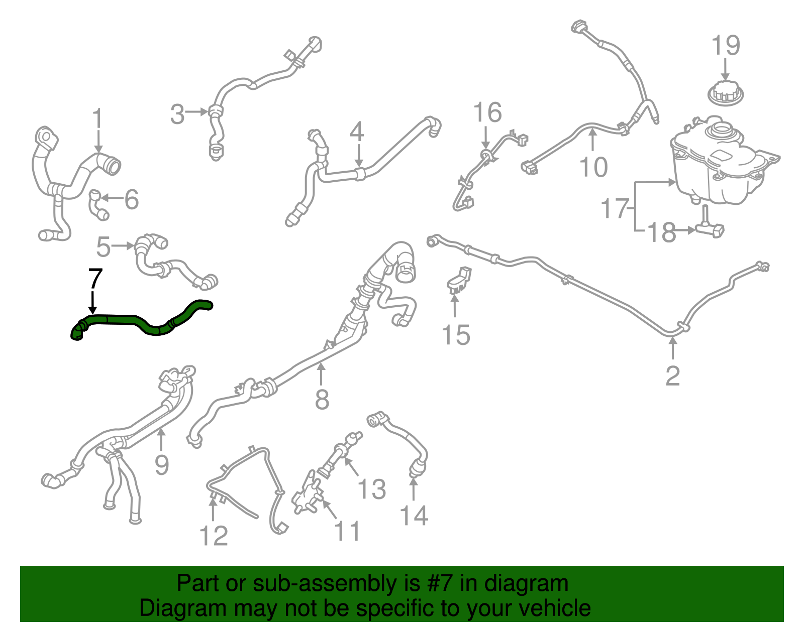 T4A18236 - Radiator Coolant Hose 2018-2024 Jaguar F-Pace | AutoNation Parts