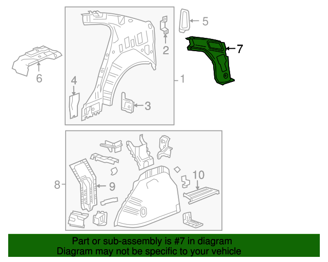 2011-2016 Chevrolet Passenger Side Body Lock Pillar Reinforcement ...