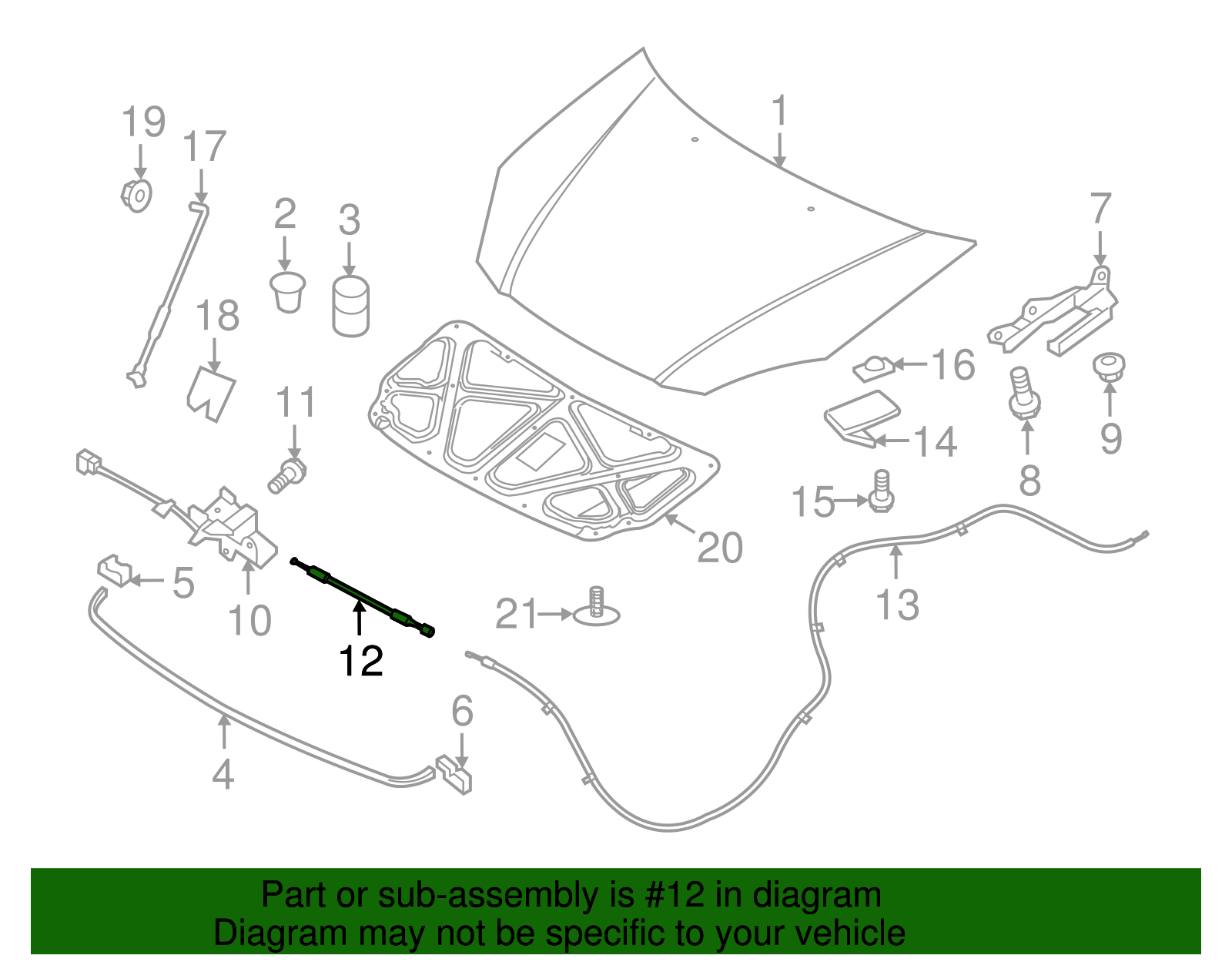 81190-1R010 - Hood Release Cable AutoNation Parts