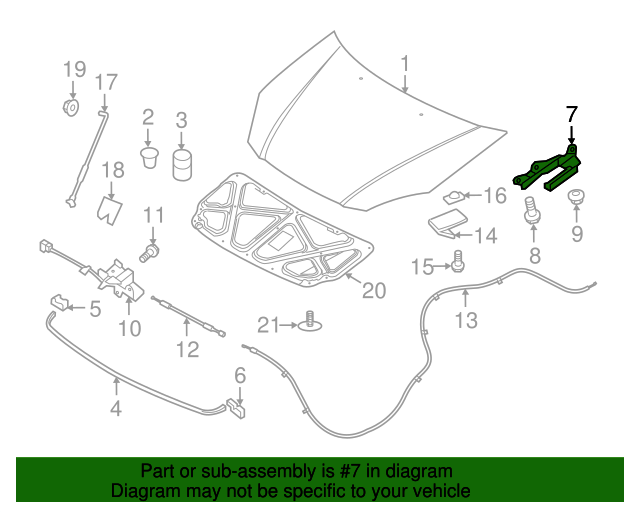 79110-1R000 - Hood Hinge 2012-2017 Hyundai Accent | AutoNationParts.com