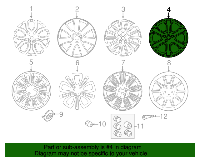 2016-2021 Land Rover Range Rover Alloy Wheel, 21" 7 Split-Spoke, 'Style ...