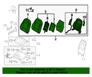 88400-G3551-PNG - Seat Back Assembly 2019-2020 Hyundai Elantra GT ...