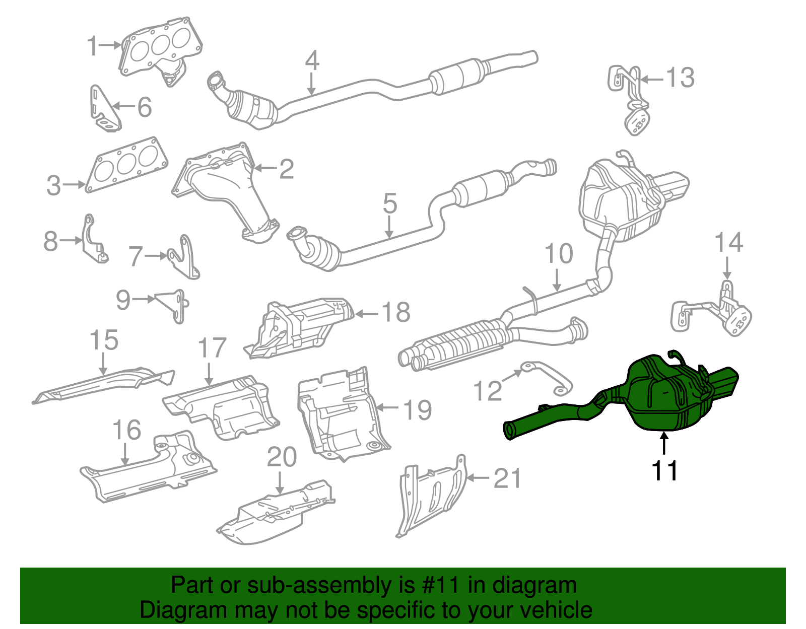 212-490-41-60 - Exhaust Muffler 2012-2013 Mercedes-Benz | AutoNation Parts