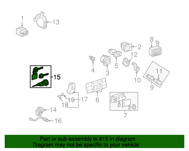 69057-60030 - Ignition Lock Cylinder - 1991-1998 Toyota Land Cruiser ...