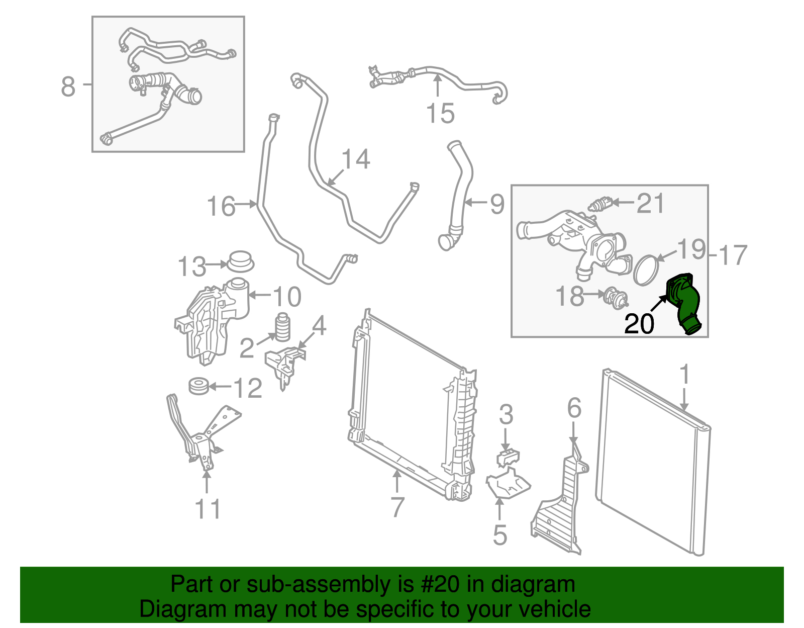 2006-2009 Land Rover Thermostat Outlet LR007605 | OEM Parts Online