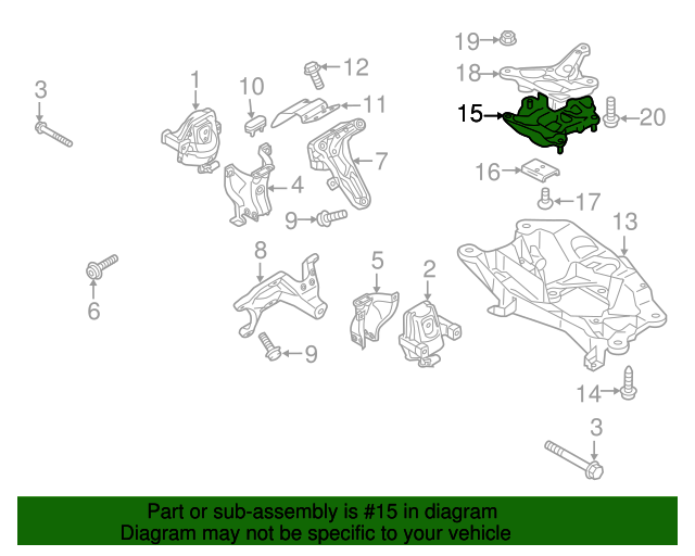 2011-2018 Audi Trans Mount 8K0-399-151-DD | Genuine Audi Parts