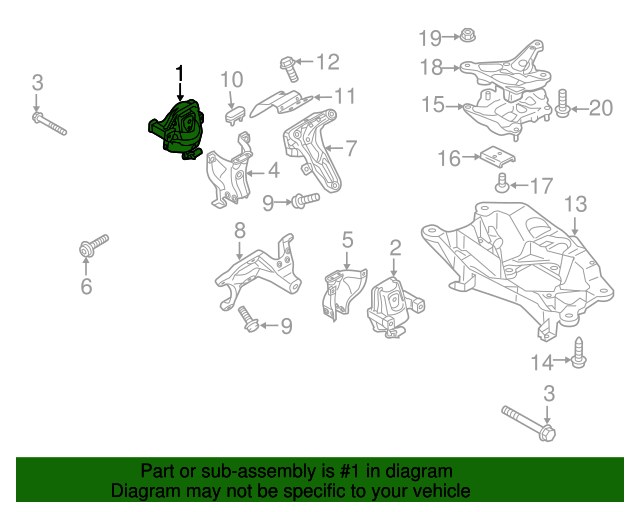 4G0-199-381-QA - Motor Mount 2012-2017 Audi | Audi OEM Parts