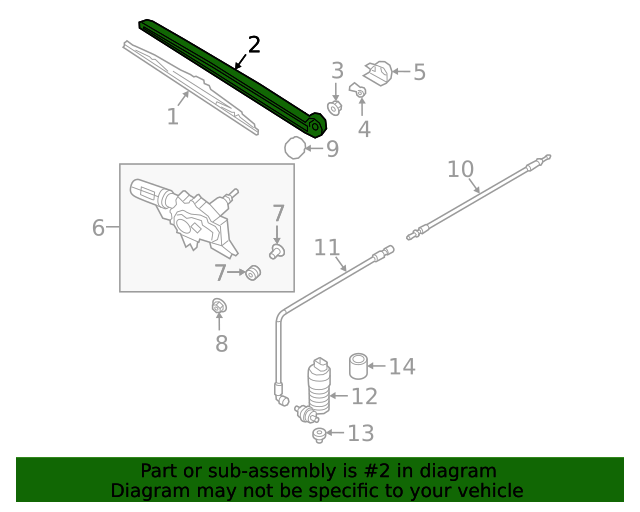 8W9-955-407-1P9 - Wiper Arm 2017-2023 Audi | Audi OEM Parts