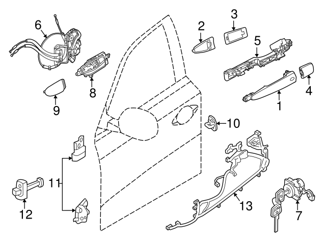 2013-2021 Nissan Lock Cylinder - Driver's Side (LH) H0601-3TA1A ...