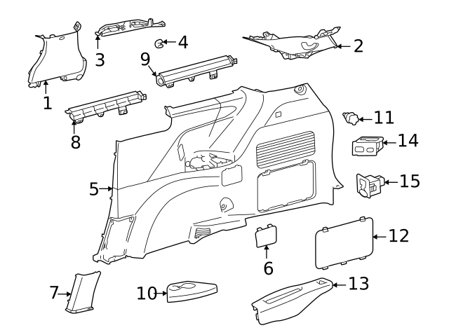 2021-2022 Toyota Sienna Pillar Trim 62550-08070-B0 | Toyota Parts Center