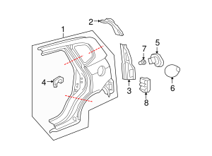 74480-SLN-A00 - Adapter Assembly, Fuel Filler Lid - 2007-2008 Honda Fit ...