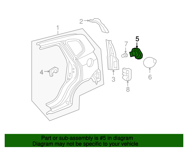 74480-SLN-A00 - Adapter Assembly, Fuel Filler Lid - 2007-2008 Honda Fit ...