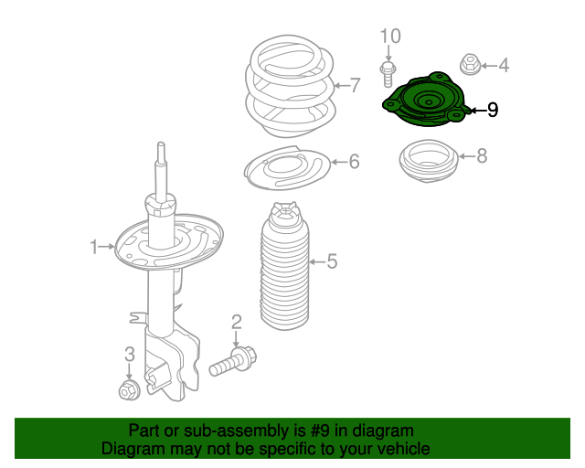 54320-3JA0A - Suspension Strut Mount 2013-2024 Nissan | AutoNationParts.com