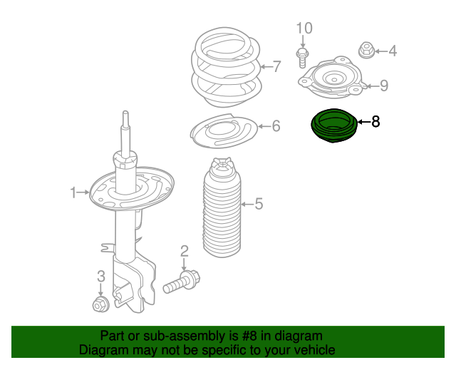 2013-2023 Nissan Suspension Strut Bearing 54325-3JA0A | AutoNationParts.com