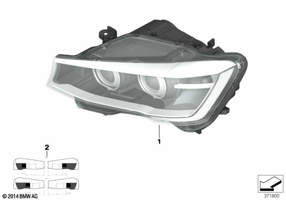 2014-2018 BMW Ahl-Xenon Headlight, Right 63117401142 | Retail ...