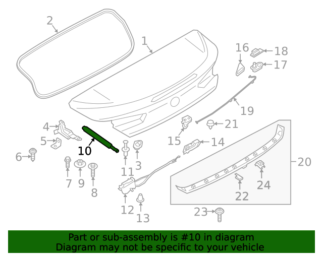 51247417342 - 2019-2024 BMW Lift Cylinder (51-24-7-417-342) | BMW of ...