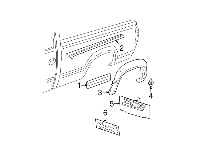 15744377 - Side Body Panel Molding - 1999-2002 GM | Findlay Auto Parts
