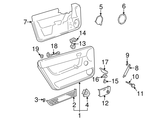 2000-2006 Audi Window Switch 8N0-959-855-A-B98 | Genuine Audi Parts