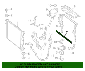 212-505-00-86 - Radiator Support Baffle 2014-2018 Mercedes-Benz ...