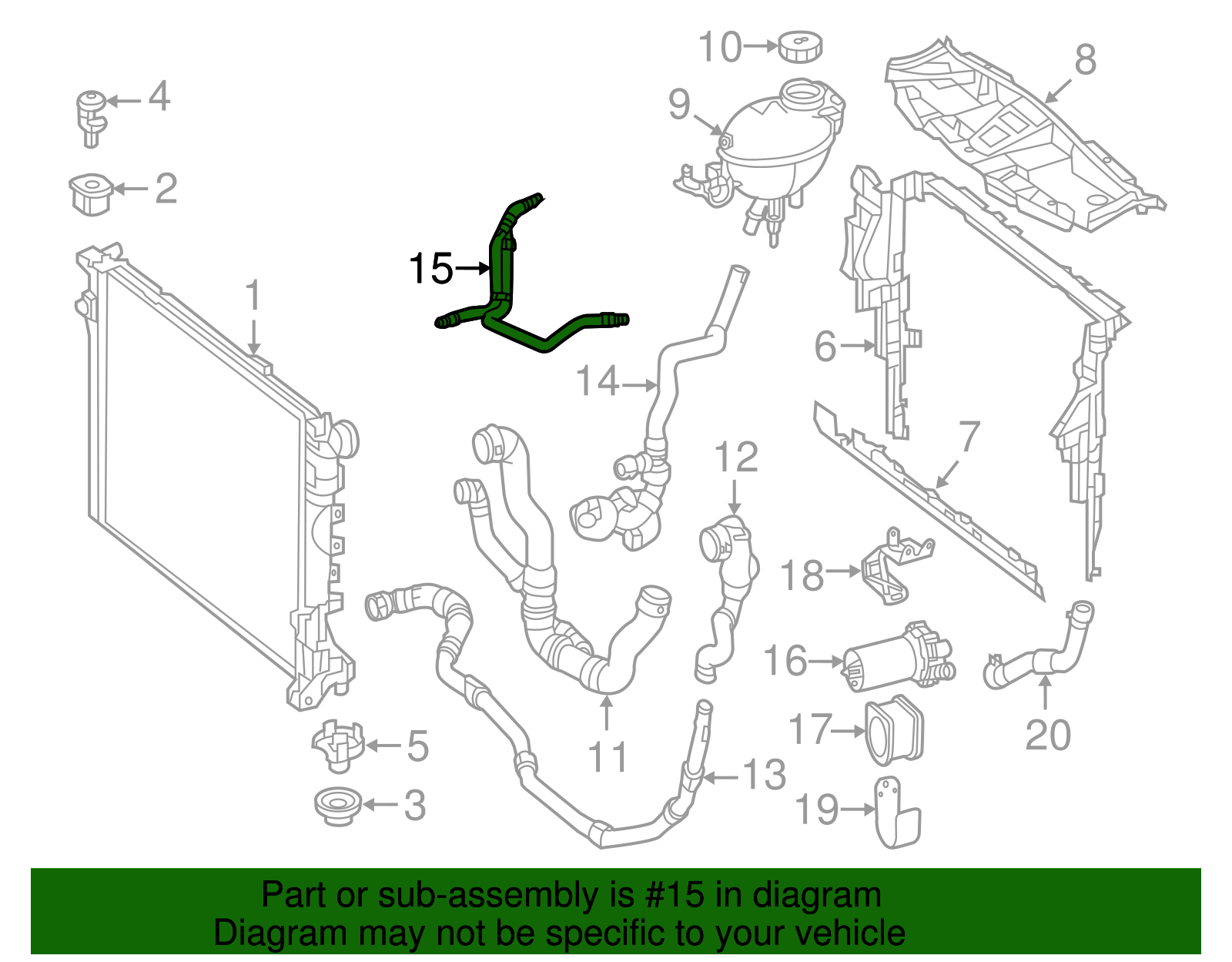 218-501-00-25 - Engine Coolant Overflow Hose 2013-2018 Mercedes-Benz ...