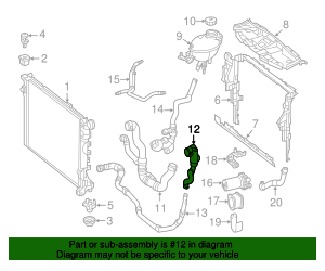 218-501-03-82 - Radiator Coolant Hose 2012-2018 Mercedes-Benz ...