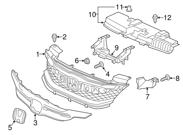 71106-T3L-A51 - Duct Front Bumper Air (Upper) - 2016 2017 Honda Accord ...