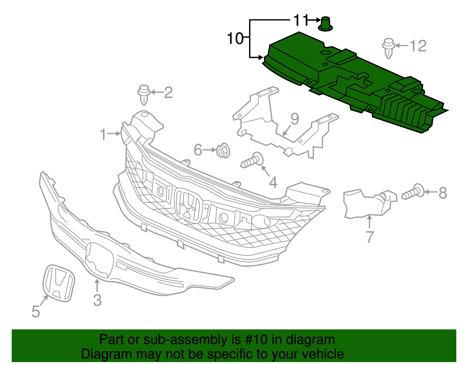 71106-T3L-A51 - 2016-2017 Honda Accord - Duct Front Bumper Air (Upper ...