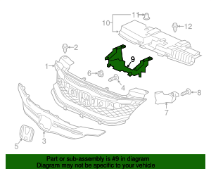 OEM 2013-2017 Honda Accord Stay, Front Grille 71125-T2A-A00 | Majestic ...