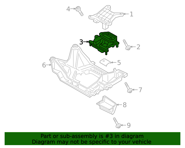 2019-2024 Porsche Cayenne Mount 9Y0-399-153-B | Gaudin Porsche Parts