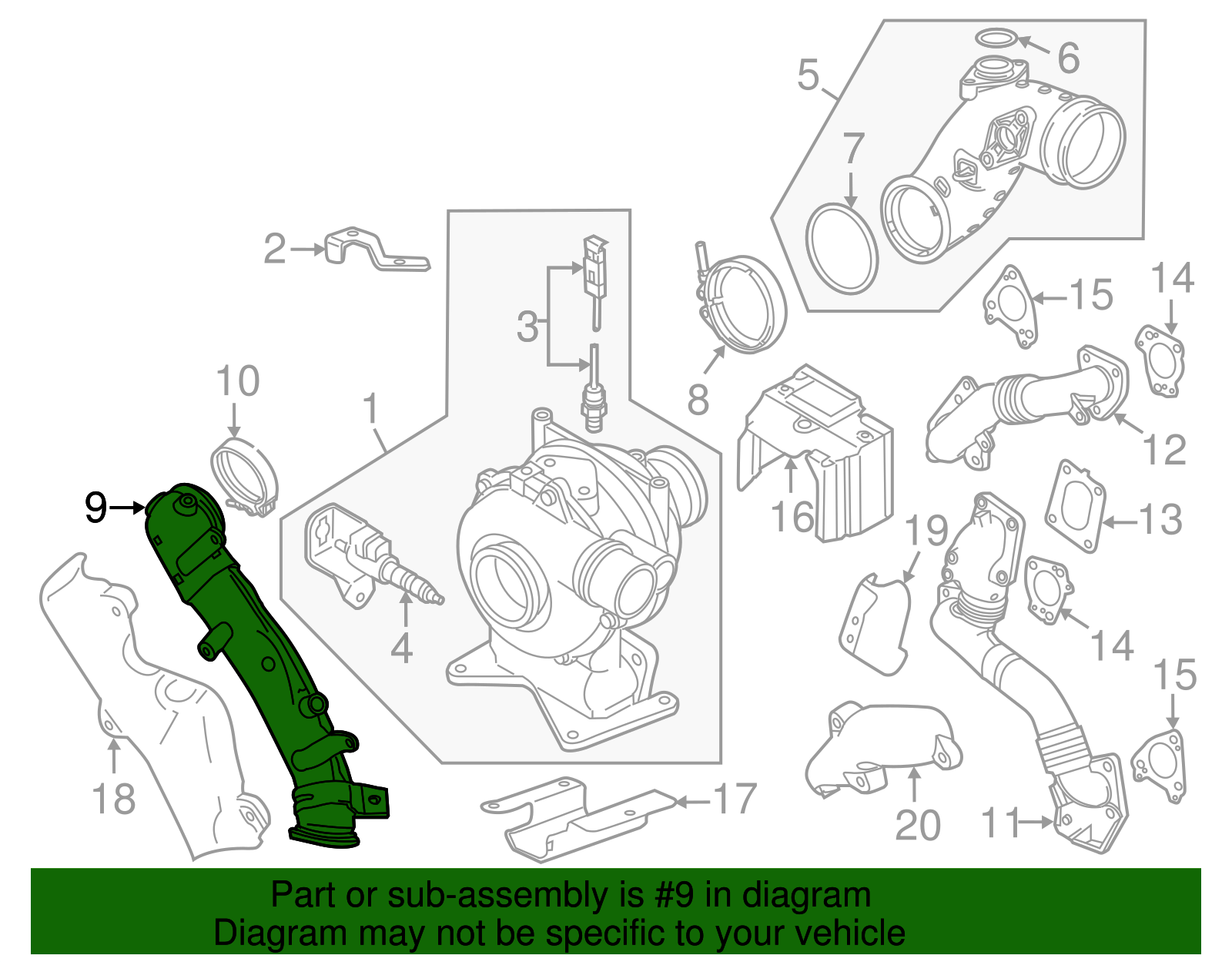 2015-2016 GM Turbocharger Exhaust Outlet Pipe Adapter 12674630 GM ...
