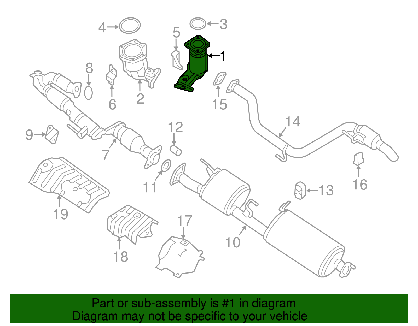 2013-2016 Nissan Pathfinder Catalytic Converter 208A2-3KD0A | OEM Parts ...