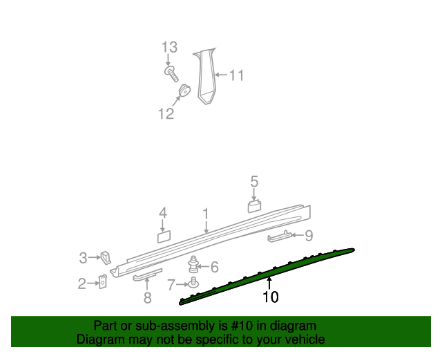 2014-2021 Mercedes-Benz Trim Strip 176-698-05-62 | Mercedes-Benz Parts