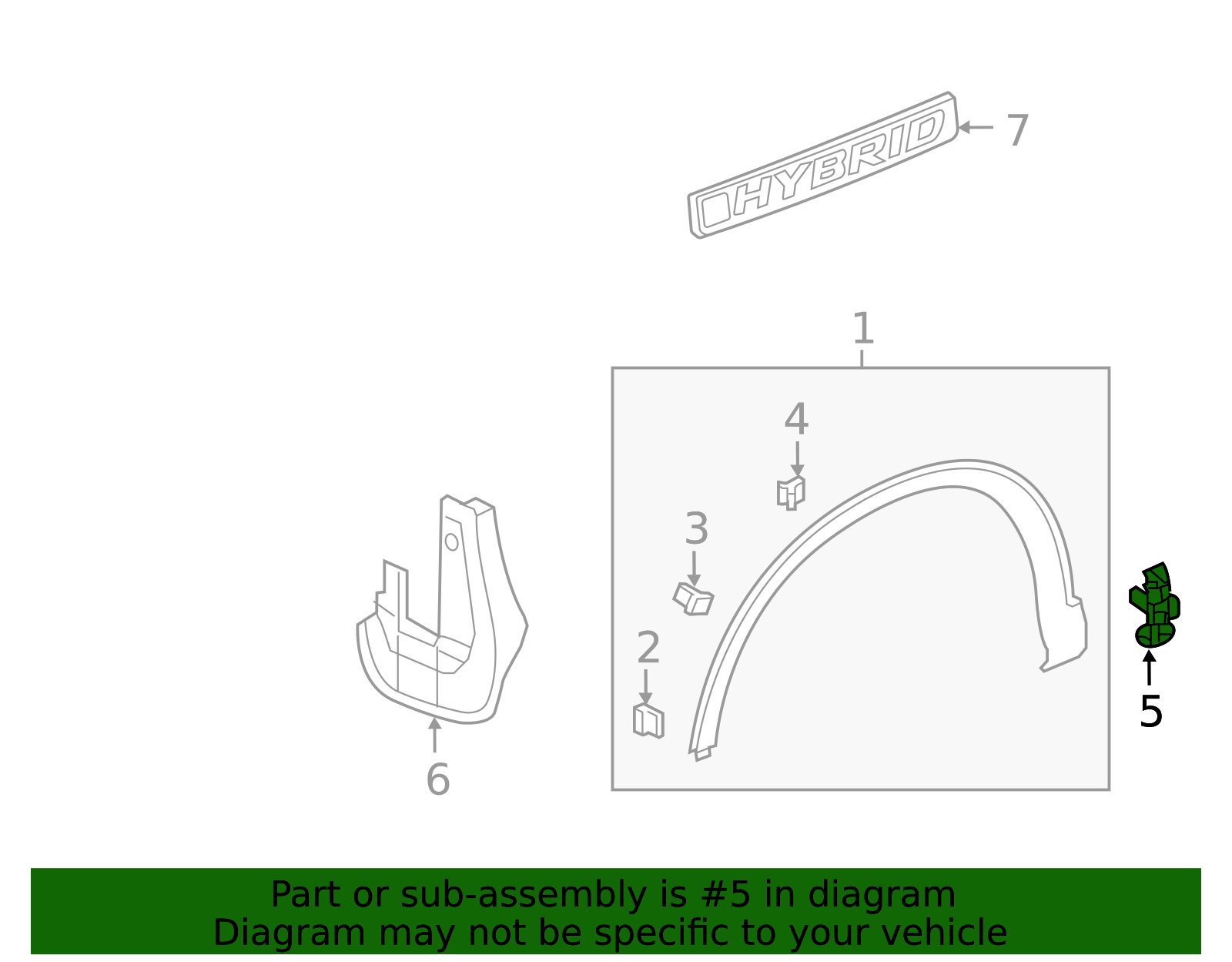 74166-TLA-A02 - 2017-2022 Honda CR-V - Bracket L Front Wheel Arch ...
