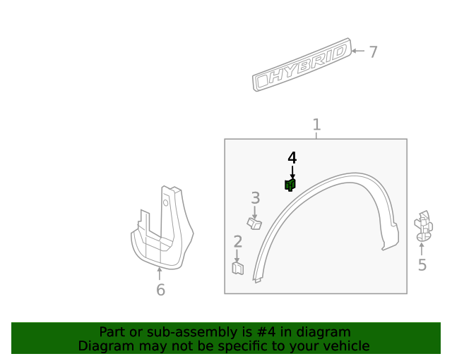 2016-2022 Honda Wheel Opening Molding Retainer 91513-T7A-003 | Honda ...