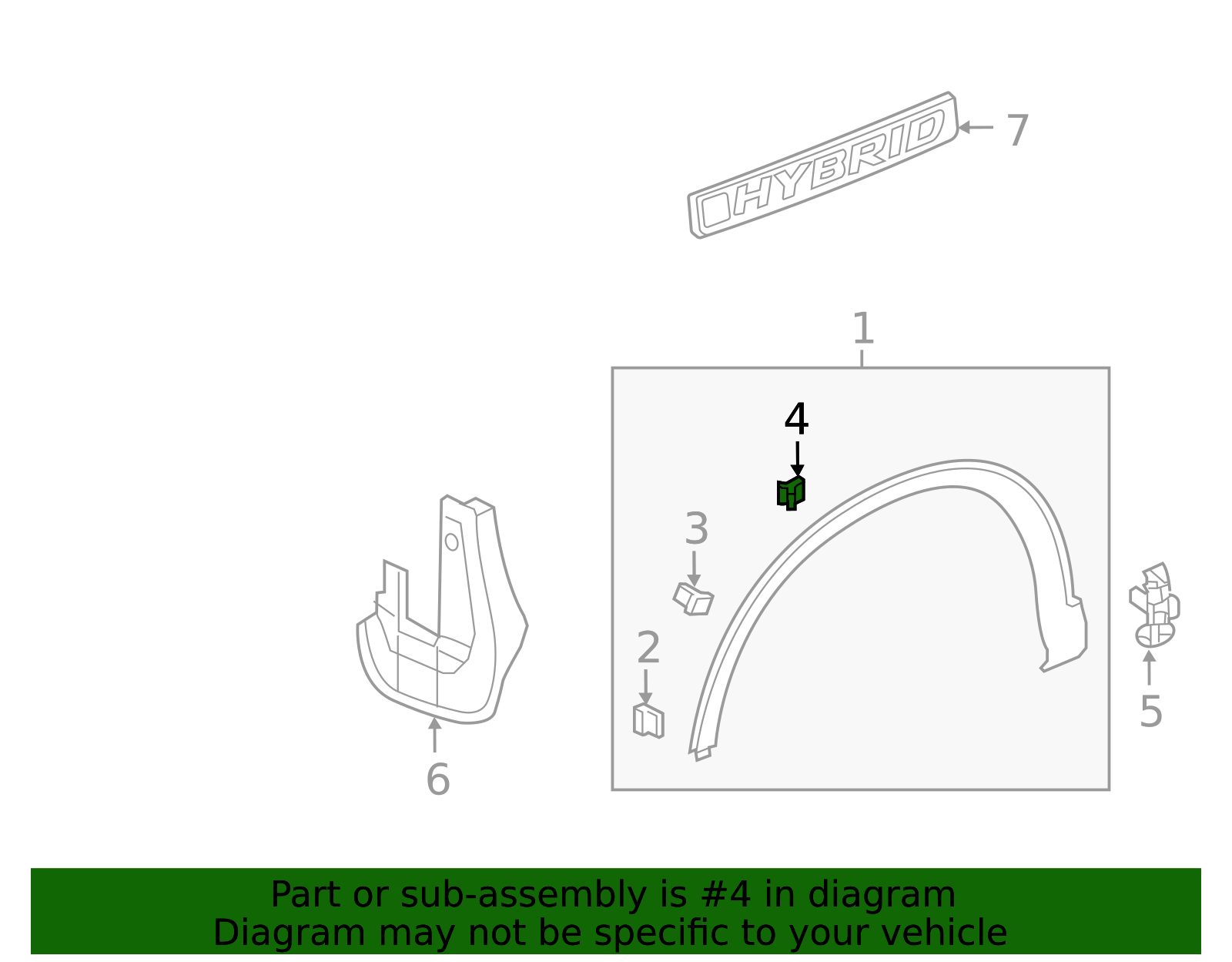 91513-T7A-003 - 2016-2022 Honda - Clip Arch Protector | Honda Parts Cheap