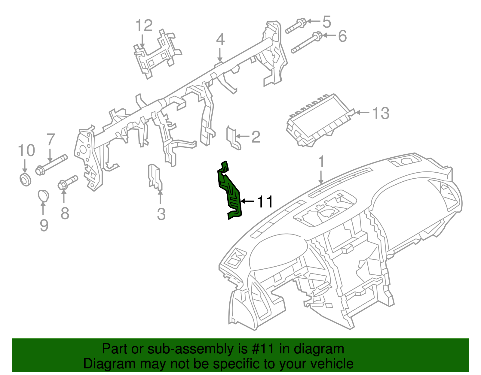 28038-3ZD0A - Reinforced Beam Mount Bracket 2018-2020 Infiniti QX80 ...