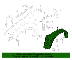 Genuine OEM Fender Liner Part# 5370B881 Fits 2015-2020 Mitsubishi ...