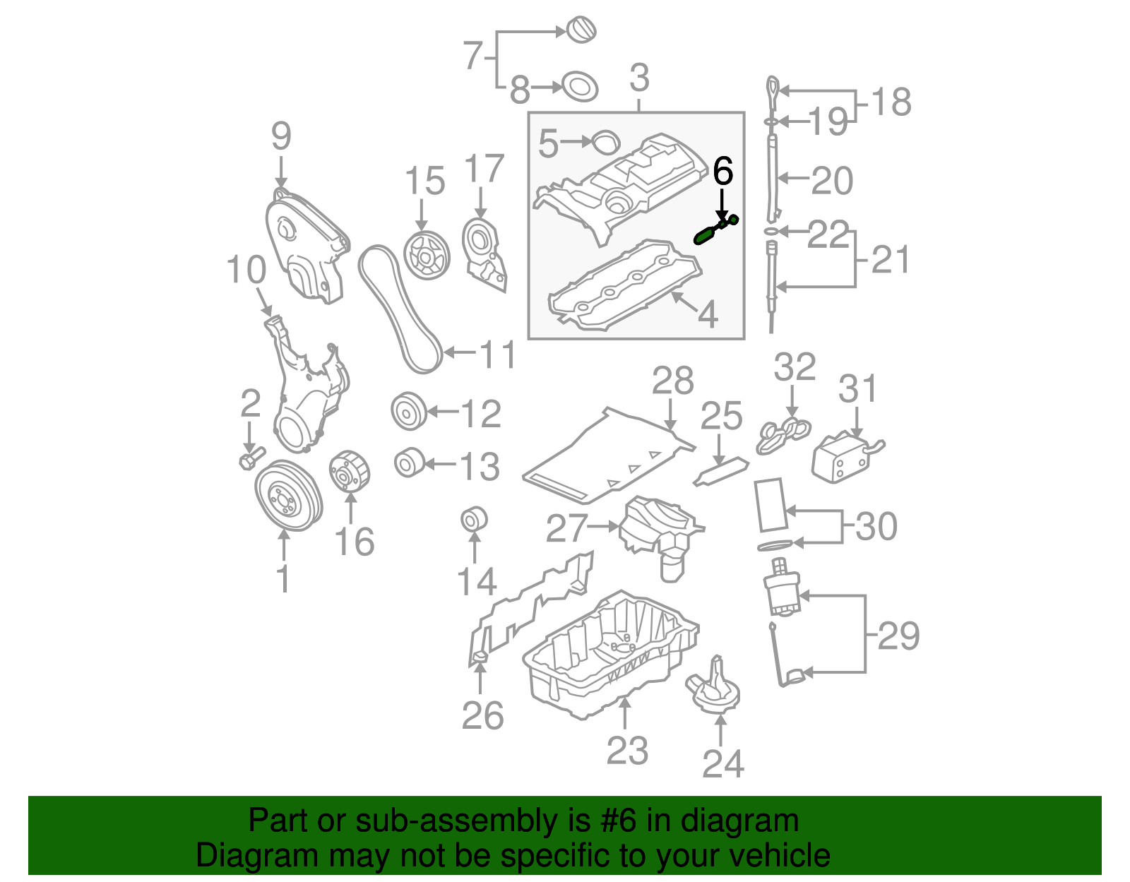 2006-2013 Volkswagen Valve Cover Seal 06F-103-483-E | vwpartscenter