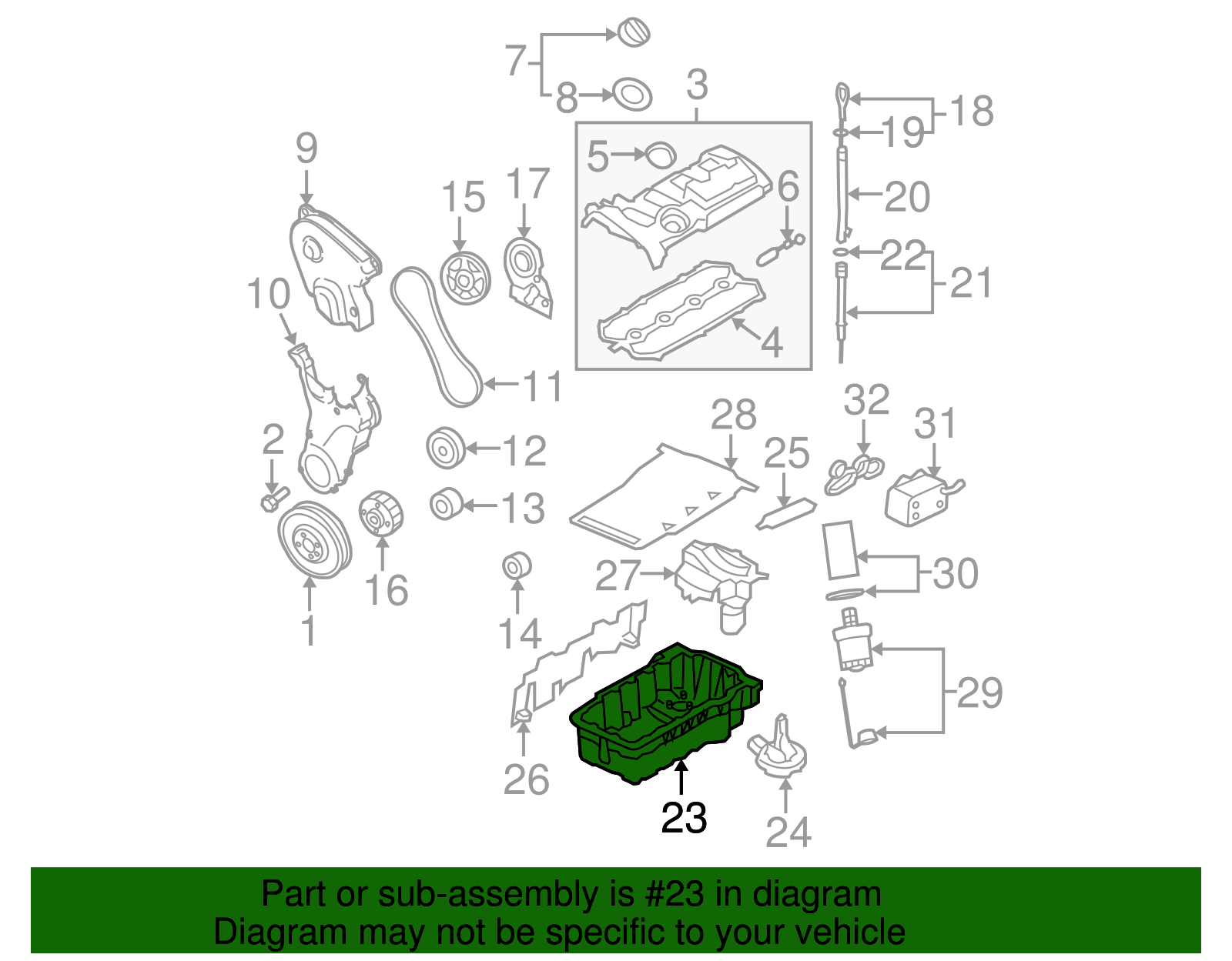 2006-2009 Volkswagen Oil Pan 06F-103-601-M | vwpartscenter