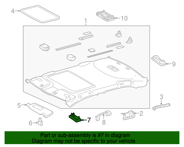 81340-30100-A1 - Sun Visor Light 2006-2014 Toyota | AutoNation Parts