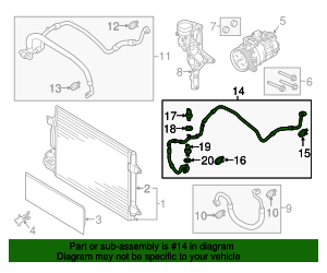 2016-2022 Volkswagen A/C Refrigerant Liquid Hose 5C0-820-741-BP | VW ...
