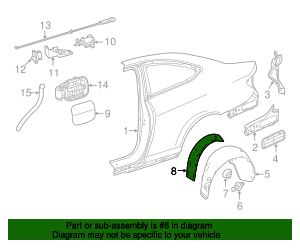 209-698-00-22-64 - Quarter Panel Insulator 2003-2017 Mercedes-Benz ...