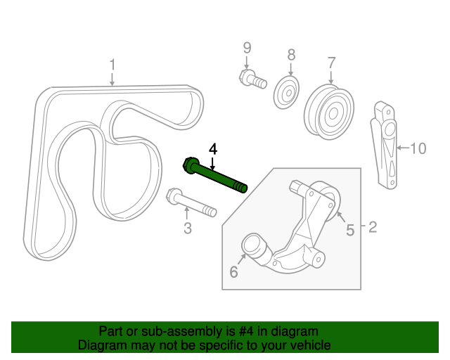 2012-2024 Honda Belt Tensioner Mount Bolt 90001-R1A-A00 | OEM Parts Online