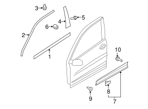 2009-2018 Volkswagen Door Molding 5N0-854-939-A-9B9 | AutoNationParts.com